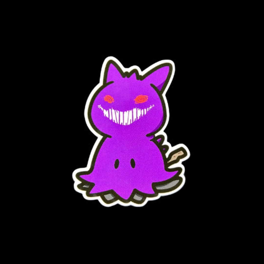 Gengar and Mimikyu Pokémon Fusion Sticker Gengar Pokémon Die-cut Vinyl ...