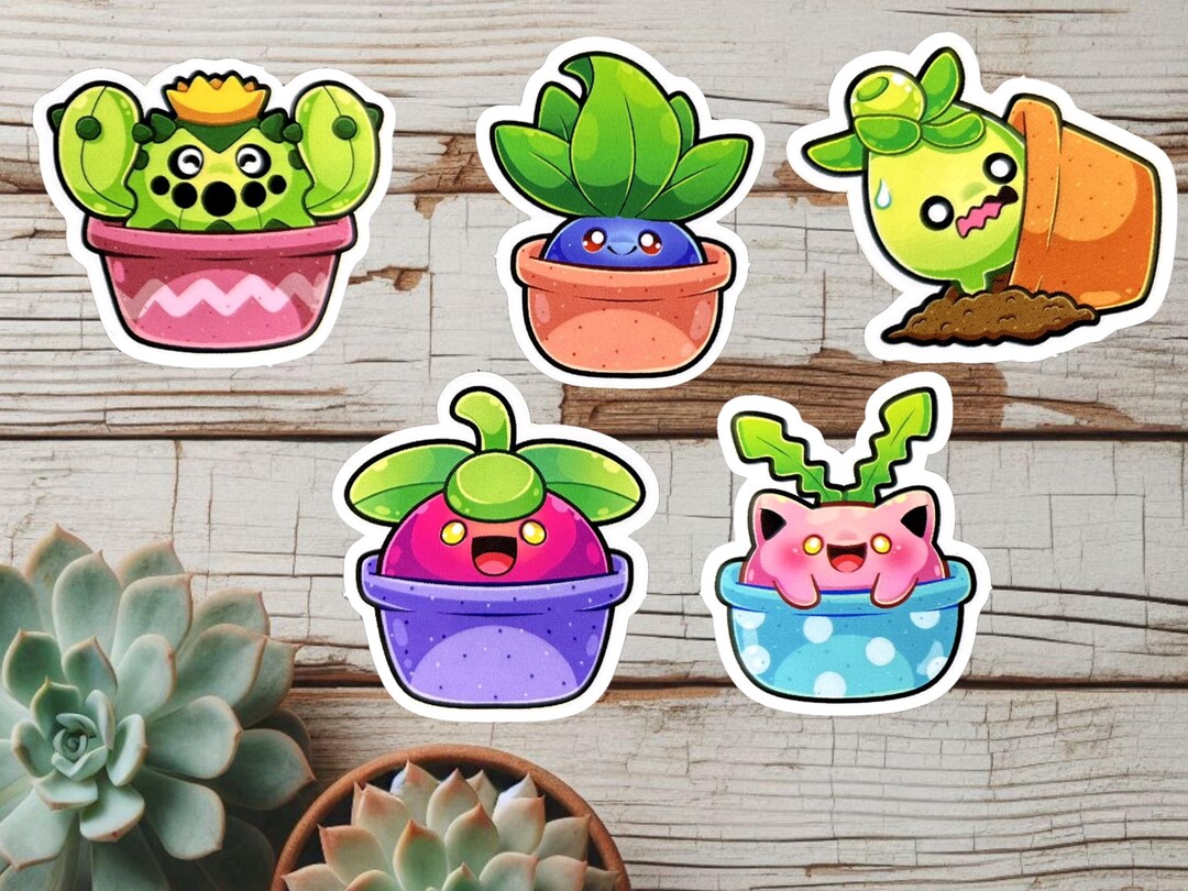 POTTED POKEMON STICKER Pack 1.5 Inch Vinyl Sticker Waterproof Pokemon ...