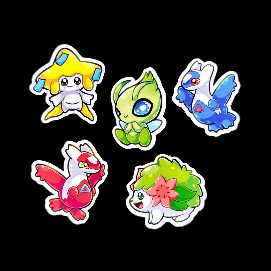 Legendary Pokémon Sticker Set of 5 Celebi Sticker Latias & Latios ...