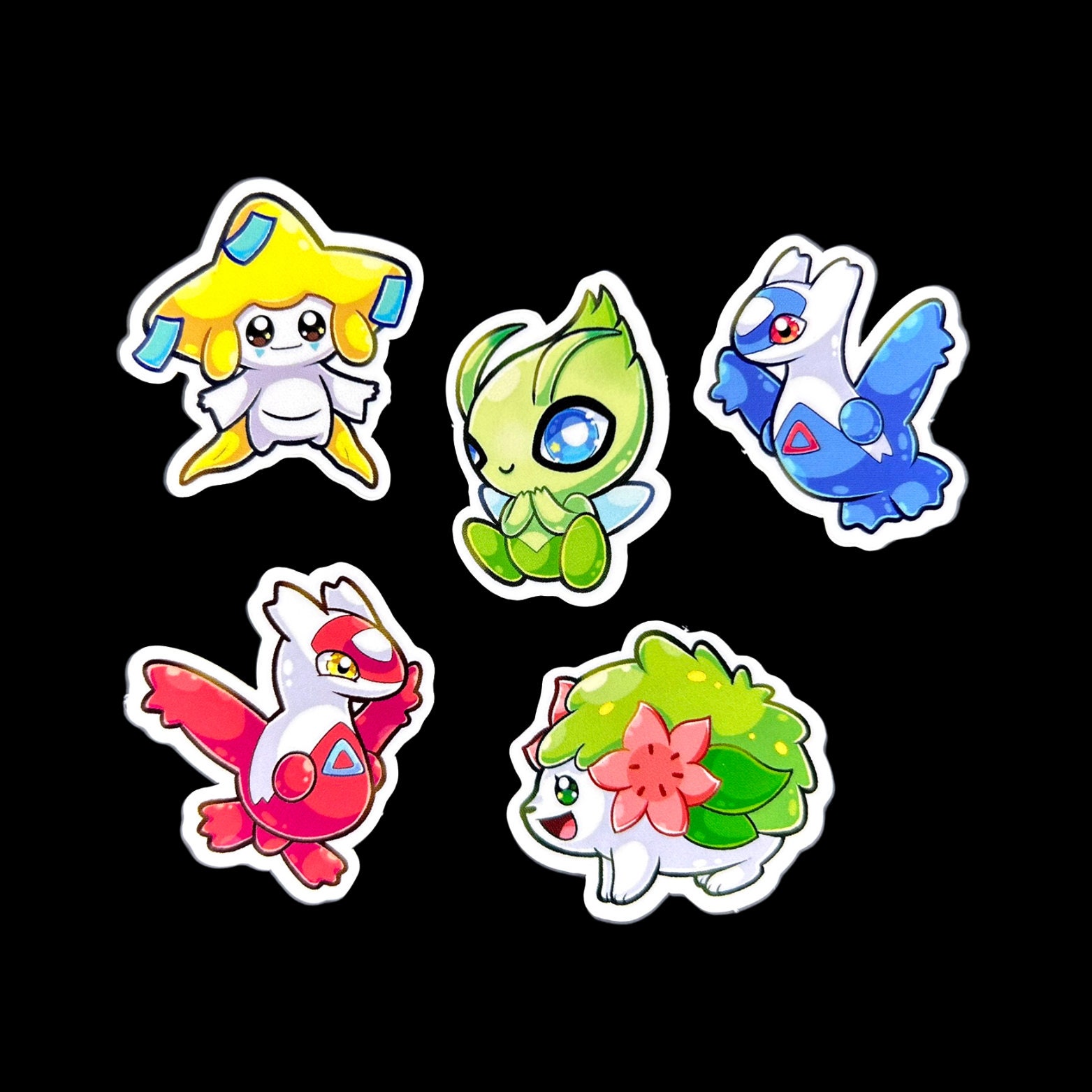 Legendary Pokémon Sticker Set of 5 Celebi Sticker Latias & Latios ...