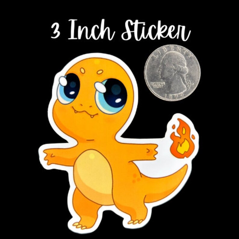 Baby Charmander Pokémon Sticker Video Game Sticker Fire Fist Charmander ...