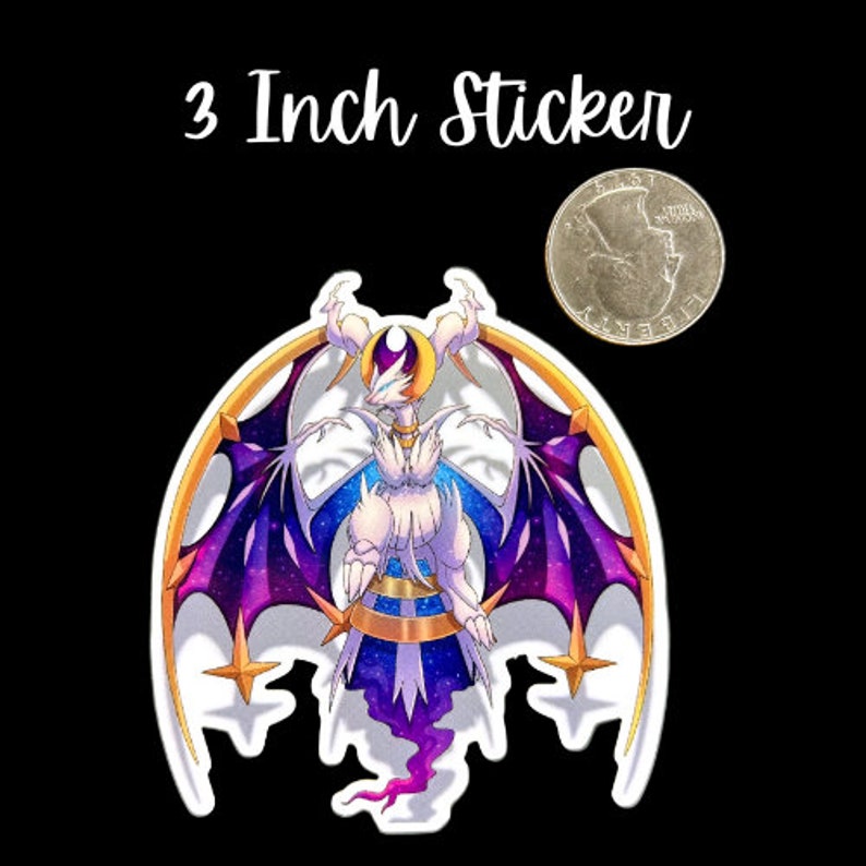 Reshiram and Lunala Pokémon Fusion Sticker Pokémon Die-cut Vinyl ...