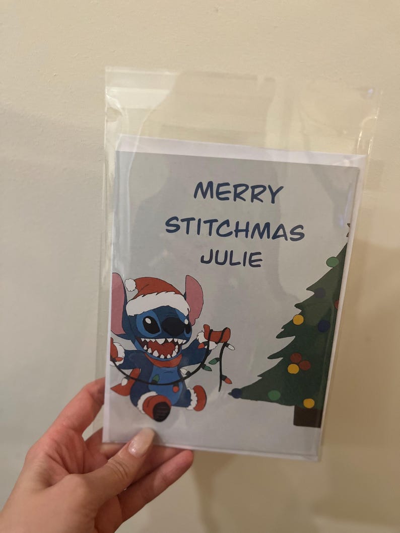 Stitch Christmas Card - Etsy
