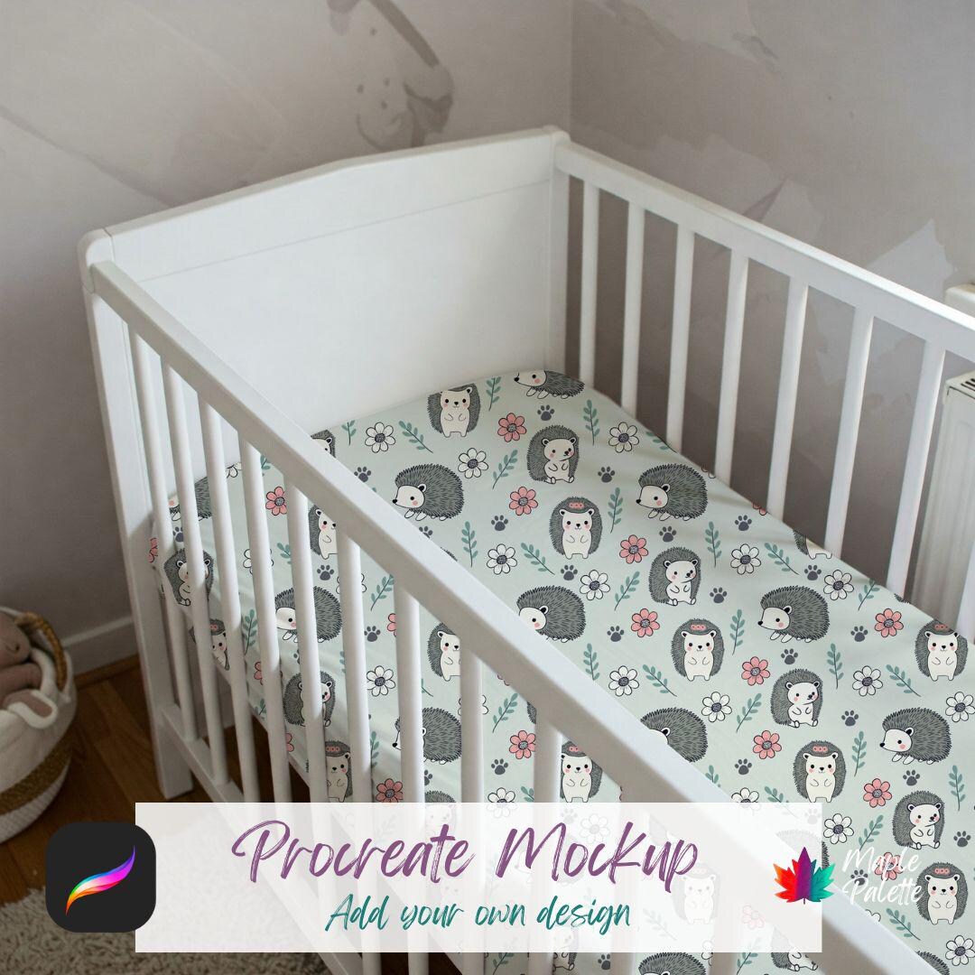 Procreate Crib Sheet Mockup Template, Add Your Seamless Pattern Design ...