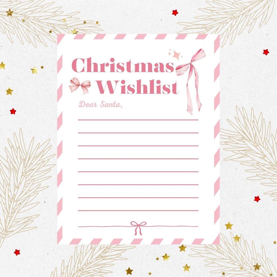 Chic Printable Christmas Wishlist | Cute & Coquette Letter to Santa ...