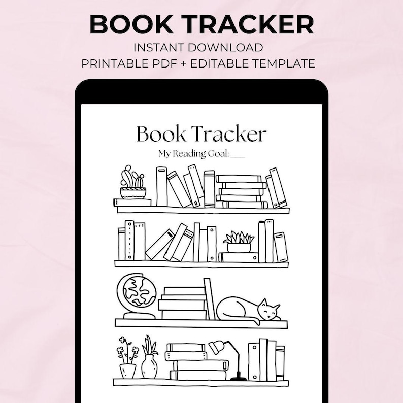 Bookshelf Tracker Printable Template | Instant Downloadable PDF ...