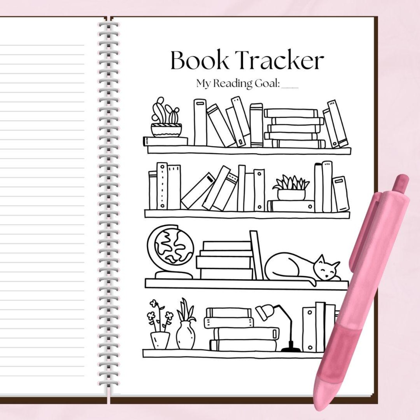 Bookshelf Tracker Printable Template | Instant Downloadable PDF ...