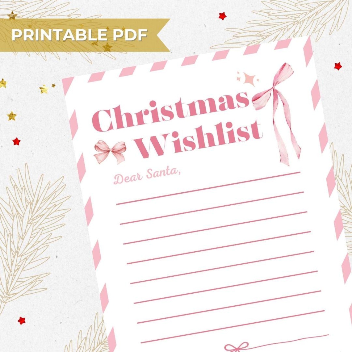 Chic Printable Christmas Wishlist | Cute & Coquette Letter to Santa ...