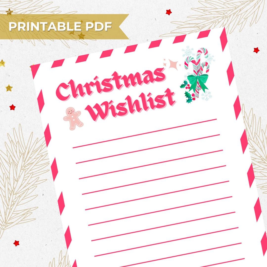 Printable Kids Christmas Wishlist for Santa | Instant Download ...