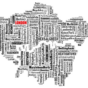 London Map Typography Map Typographical Poster Print - Etsy