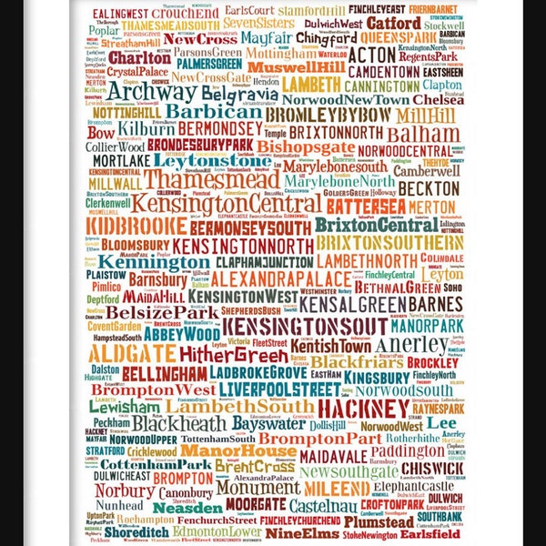 Map of London Neighborhoods - Etsy