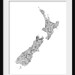 New Zealand Map Typography Map Poster Print Text Map - Etsy