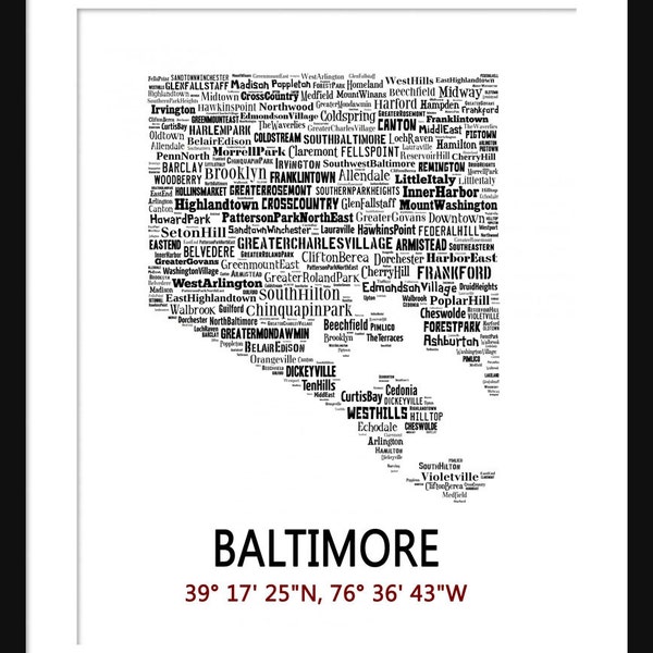 Baltimore Typography - Etsy