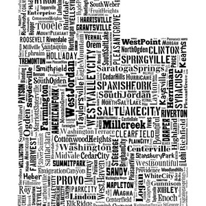 Utah Typography Map Poster Print - Etsy