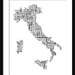 Italy Map Typography Map Poster Print Text Map - Etsy