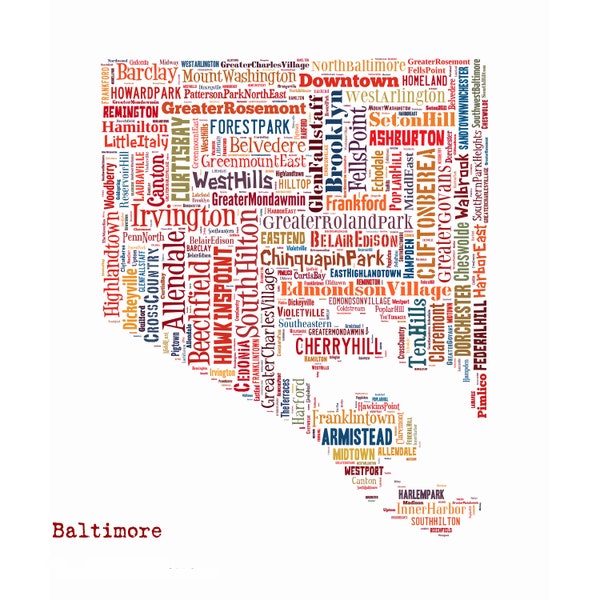 Baltimore Typography - Etsy
