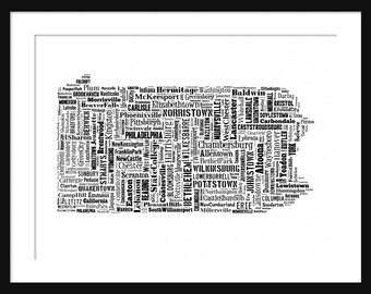 Milwaukee Map Typography Map Poster Print | Etsy