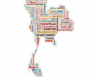 India Map Typography Map Poster Print Text Map Color - Etsy