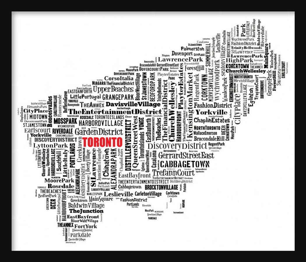Toronto Map Typography Map Poster Print - Etsy