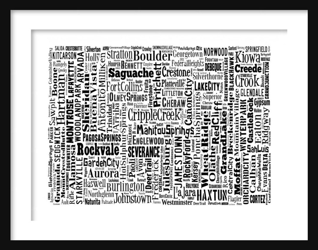 Colorado State Map Typography Map Poster Print - Etsy