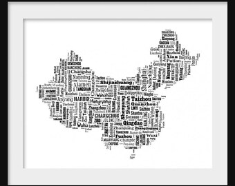 Mexico Map Typography Map Poster Print Text Map - Etsy