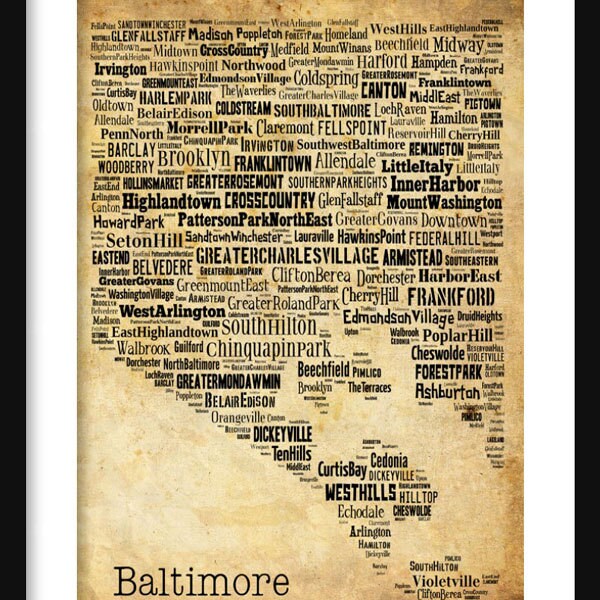 Baltimore Typography - Etsy