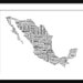 Mexico Map Typography Map Poster Print Text Map - Etsy Canada