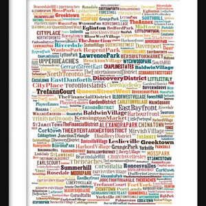 Toronto Map Typography Neighborhoods of Toronto Poster Print - Etsy