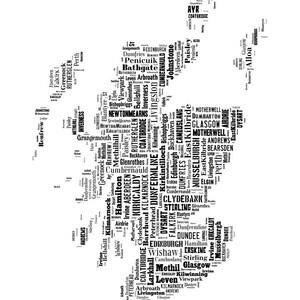 Scotland United Kingdom Map Typography Map Poster Print Text - Etsy