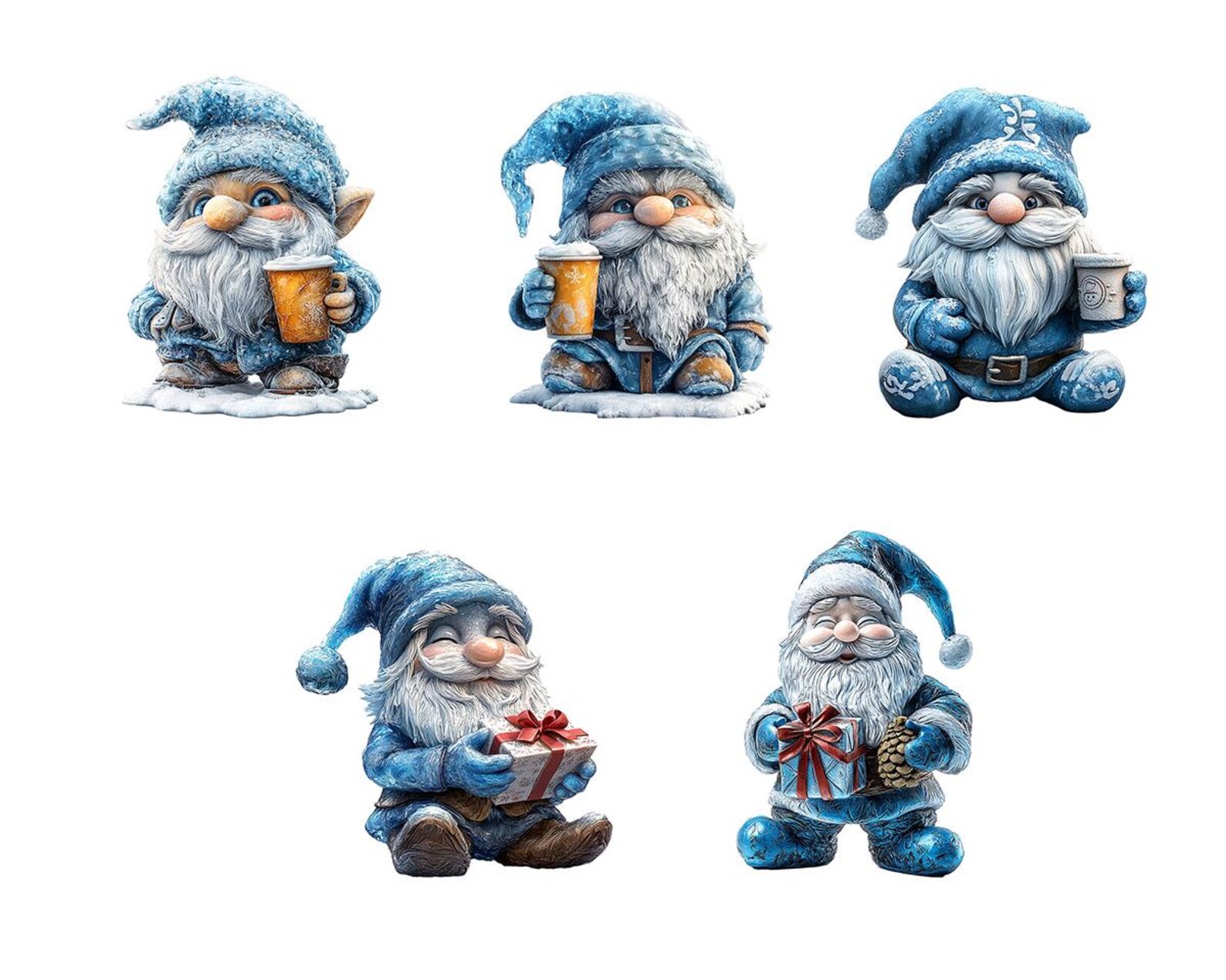 Frozen Gnomes Clipart Bundle | Snowy Winter Theme PNG | Cute Nordic ...
