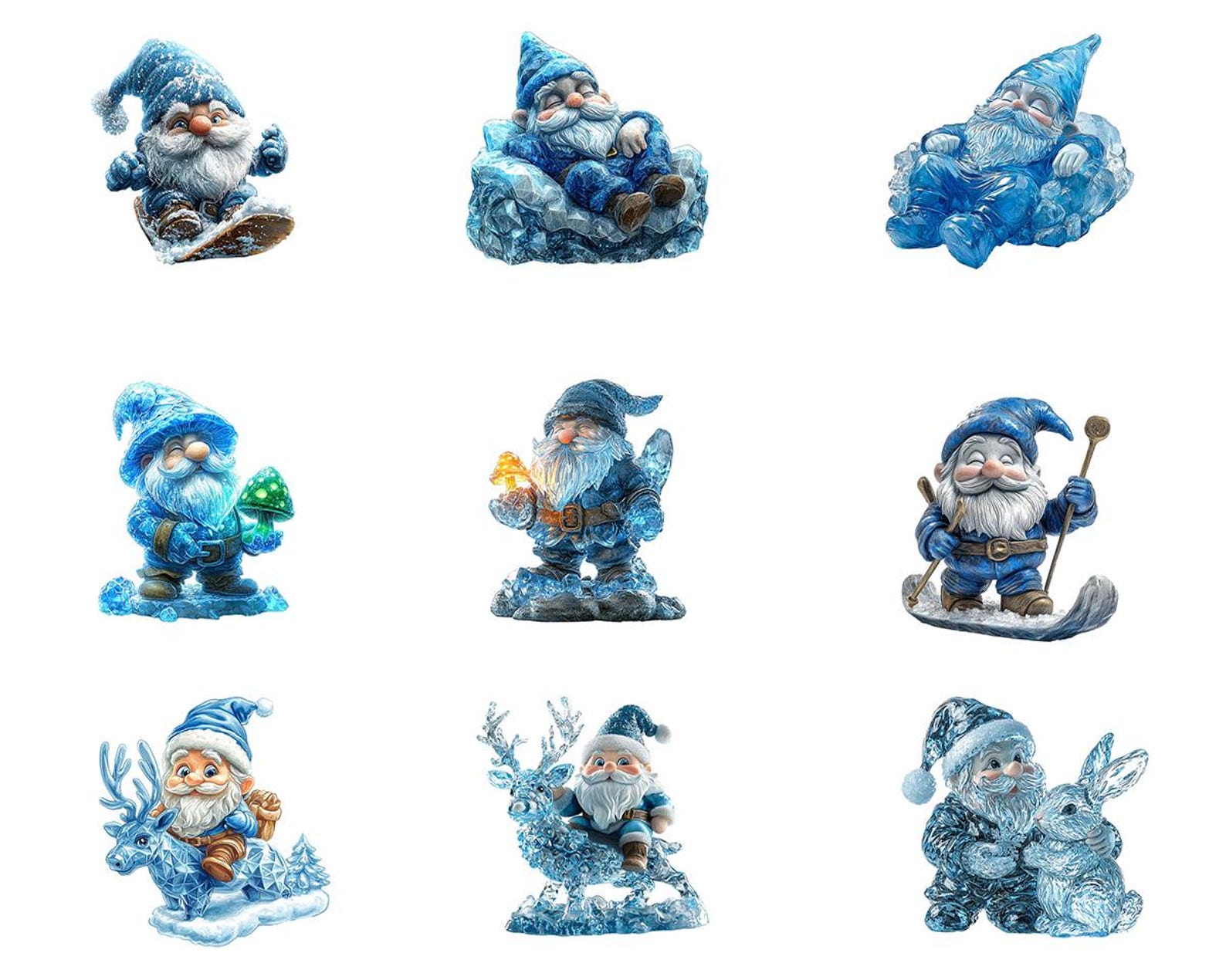 Frozen Gnomes Clipart Bundle | Snowy Winter Theme PNG | Cute Nordic ...