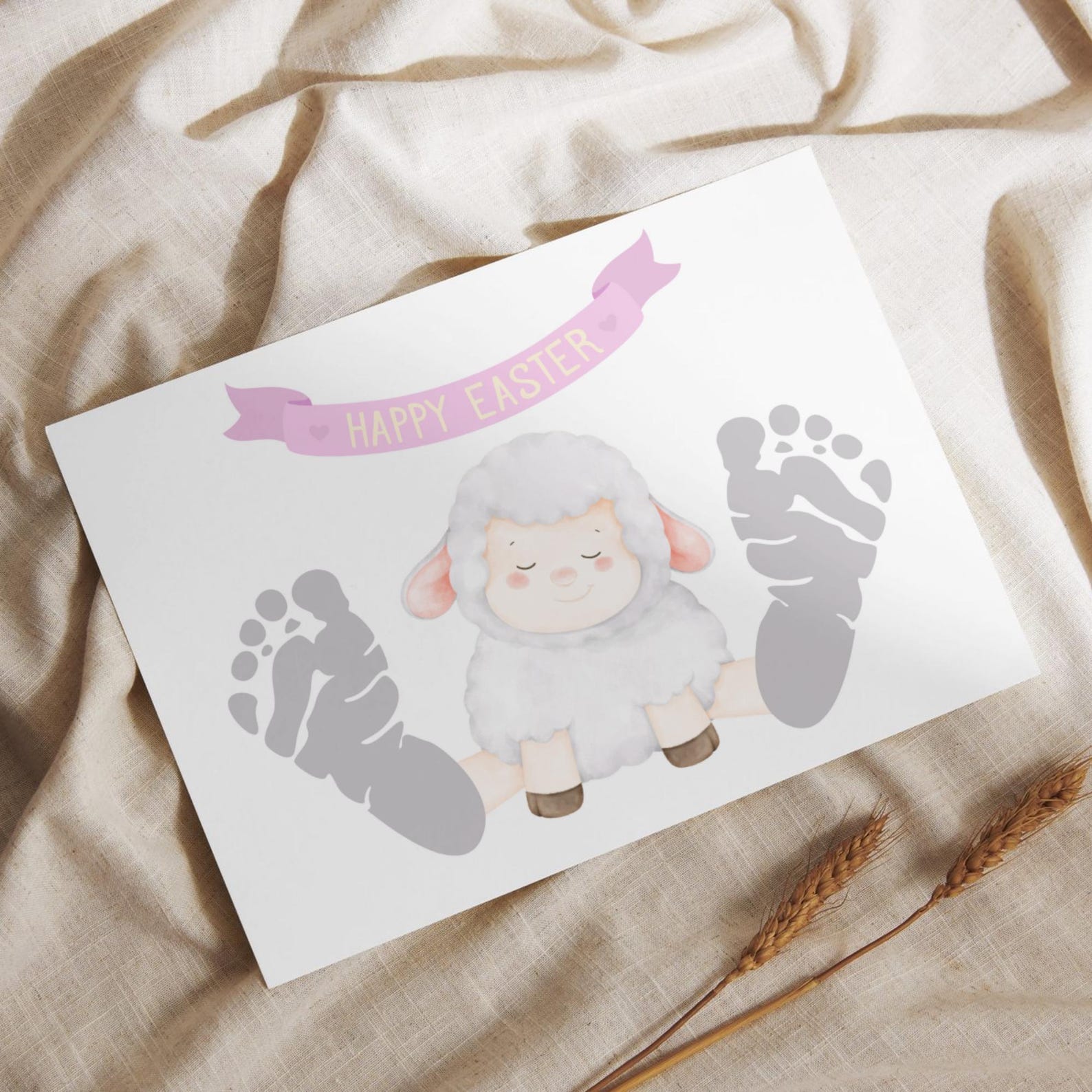 Editable Easter Sheep Footprint Craft | Printable Keepsake for Kids ...