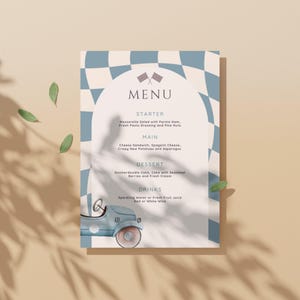Race Car Party Menu | Editable Canva Template | Printable Racing Theme ...
