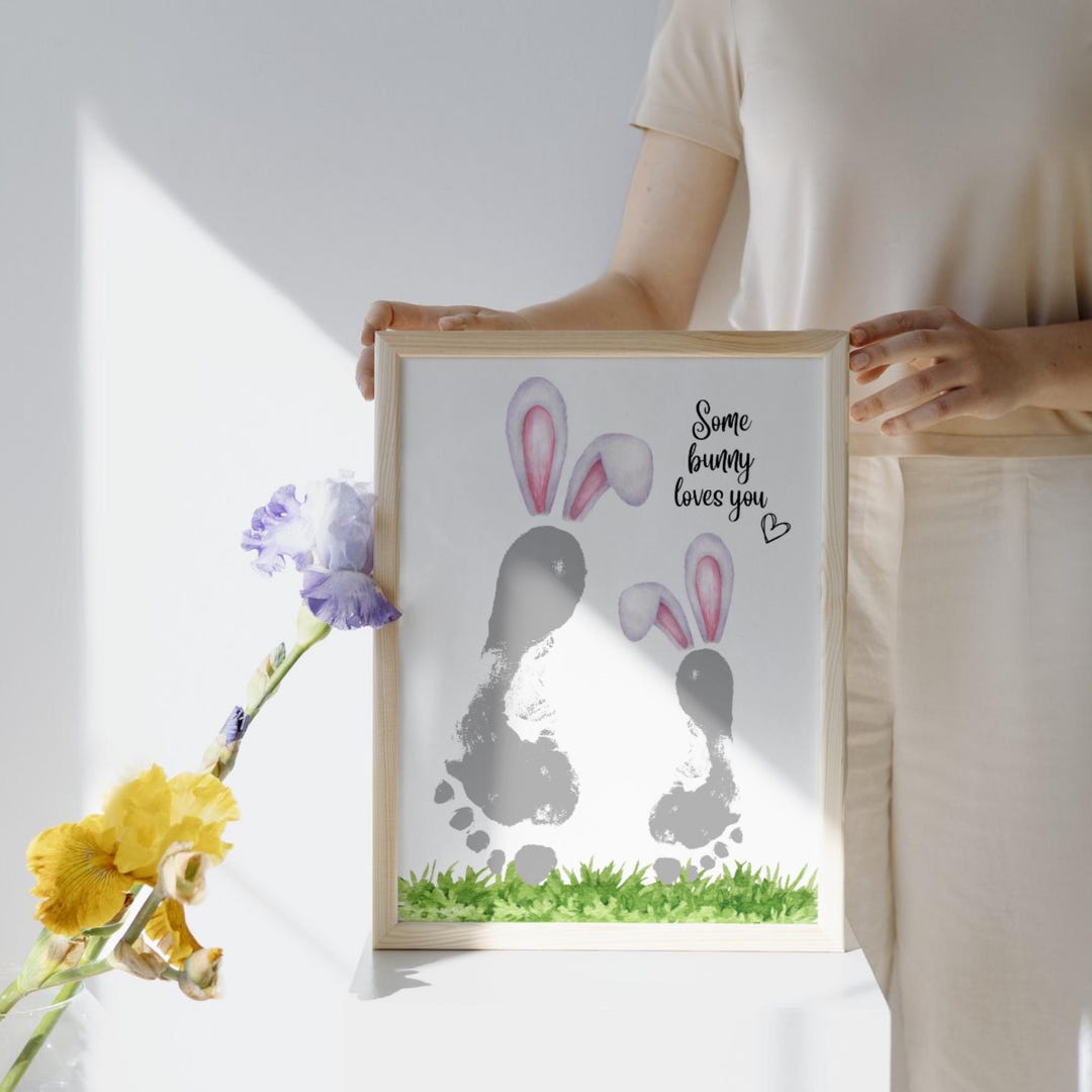 Easter Bunny Handprint & Footprint Craft | Printable Keepsake for Kids ...