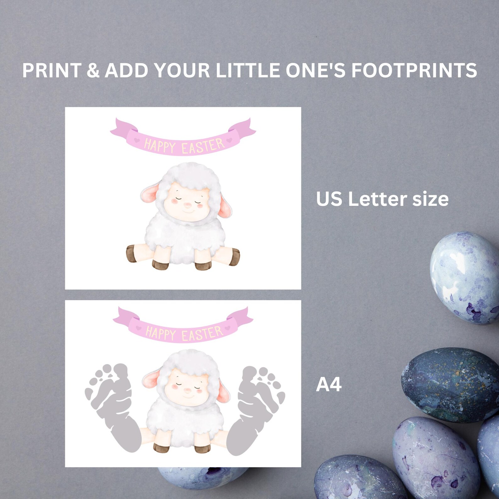 Editable Easter Sheep Footprint Craft | Printable Keepsake for Kids ...
