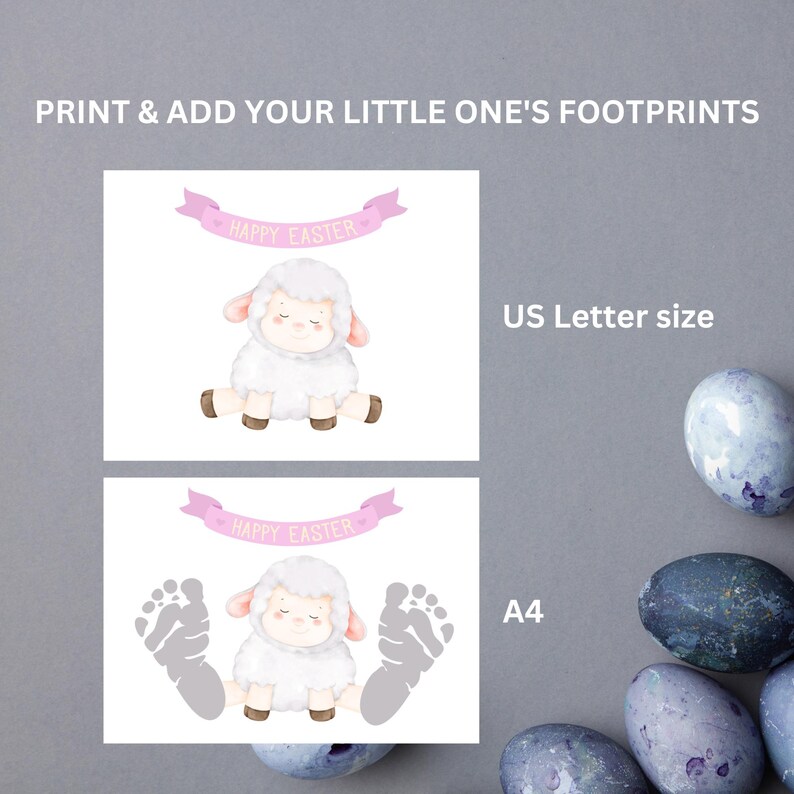 Editable Easter Sheep Footprint Craft | Printable Keepsake for Kids ...