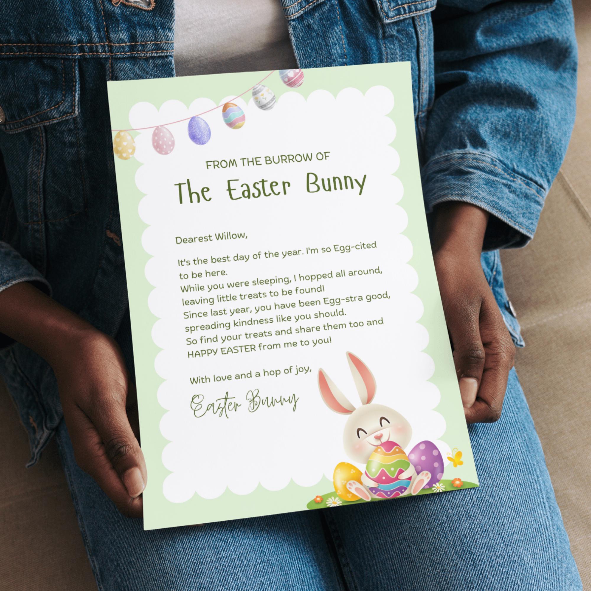 Personalized Easter Bunny Letter | Printable Kids’ Easter Surprise ...