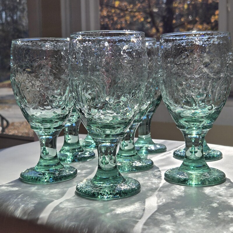 Green Water Goblets - Etsy