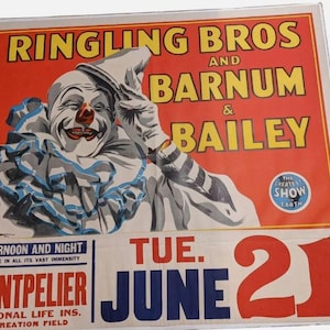 Ringling Bros Barnum & Bailey Original Vintage Poster Circus 1945 Odd ...