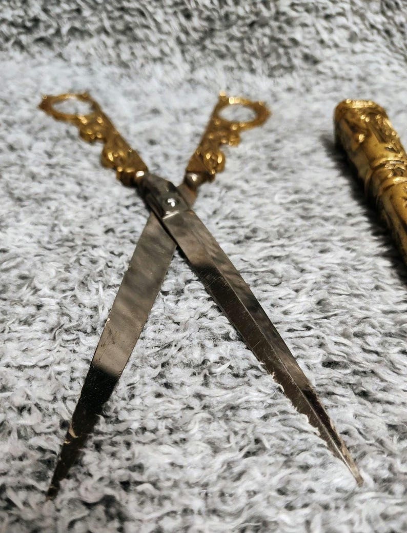 Antique German Victorian Desk Scissors Shears With Dolphin Handles Odd ...