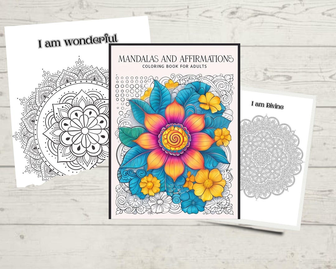 Mandalas and Positive Affirmations Coloring Book Relaxation and ...