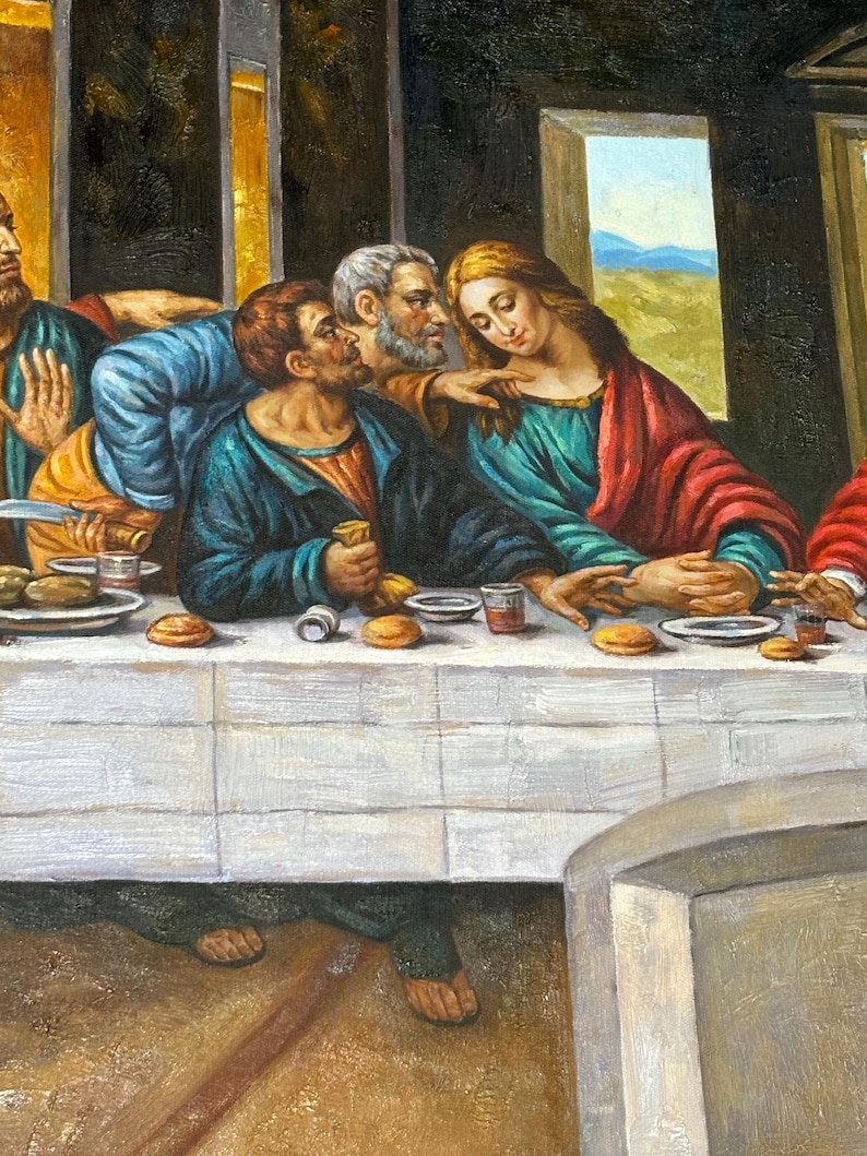 The Last Supper | Large Hand-painted Oil on Canvas (32"x70") - Etsy