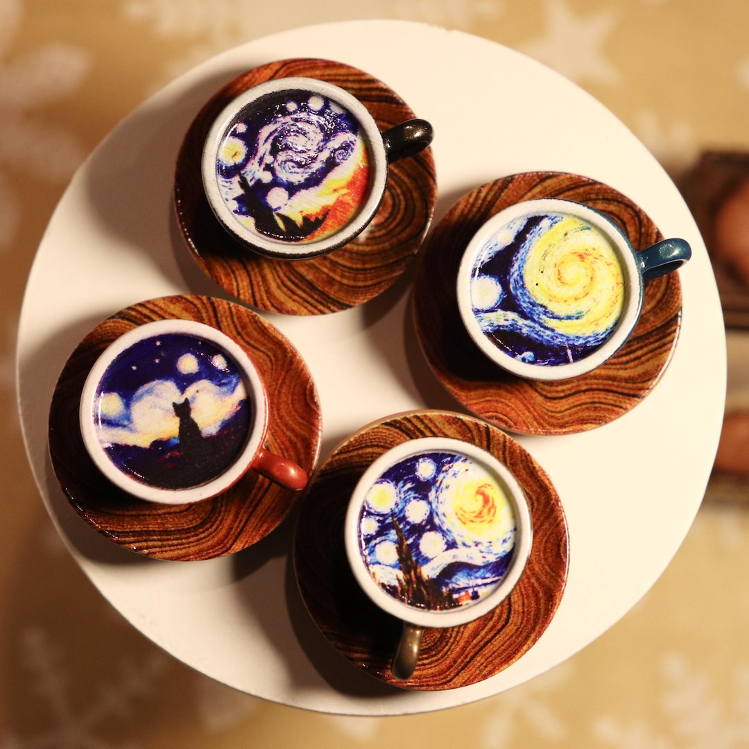 Mini Starry Sky Coffee Cup/miniature Van Gogh Starry Night Cup/art ...