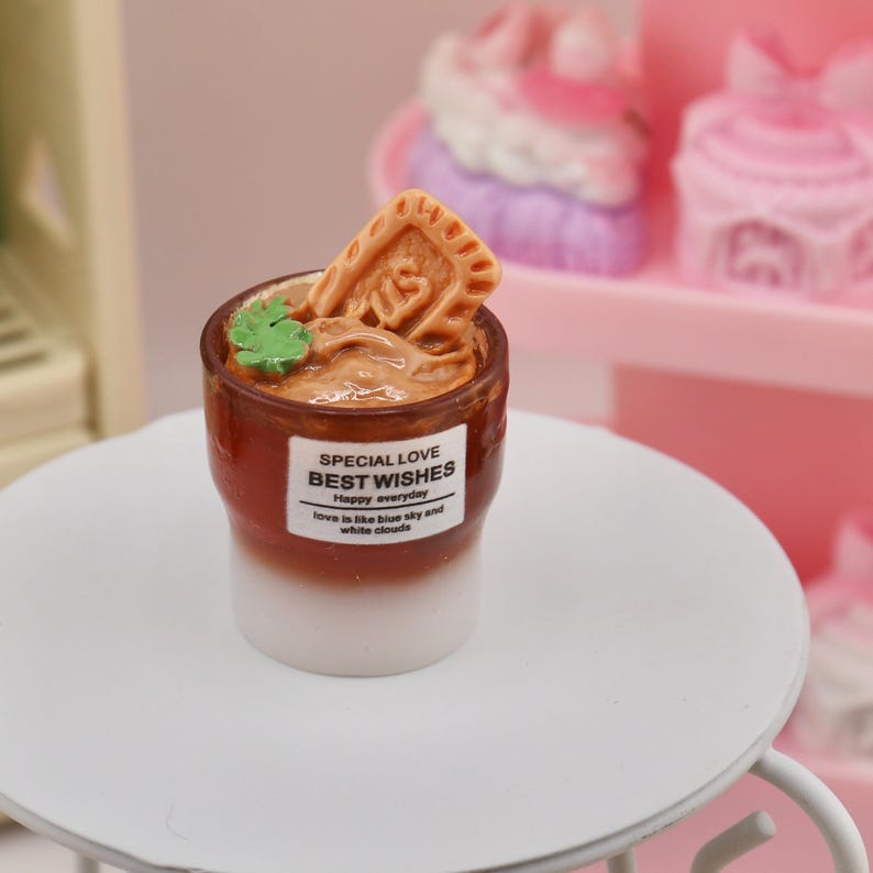 Miniature Coffee & Dessert Set | Dollhouse Cafe Decor | Realistic Mini ...