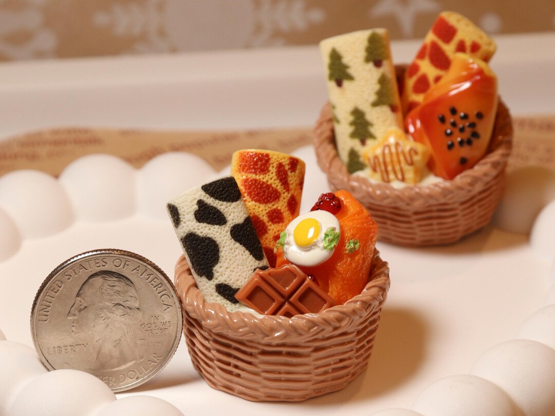 Mini Bread Basket Model/handmade Miniature Bread Set/mini Bread Home ...