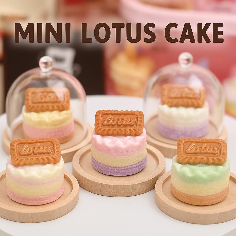 Mini Lotus Cake – 1:12 Scale Resin Dessert – Dollhouse Bakery Accessory ...