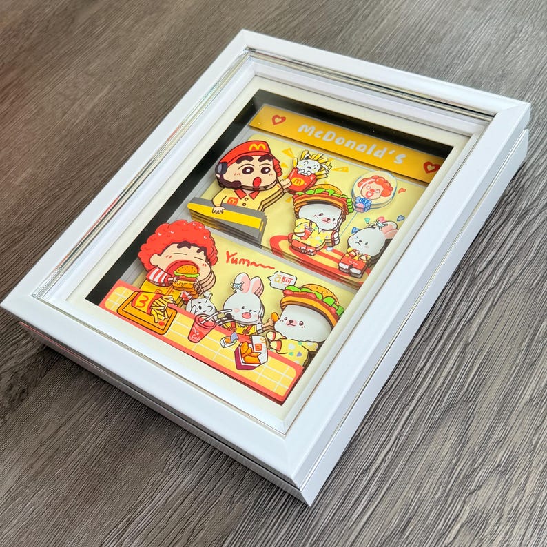 3D Layered Crayon Shin Chan Shadowbox Art, Multilayer 3D Wall Table Art ...