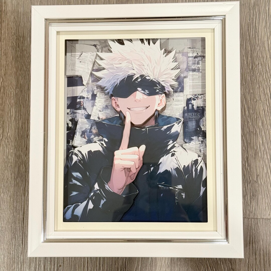 3D Jujutsu Kaisen Gojo Satoru Shadow Boxmultilayer 3D Wall Table Art ...