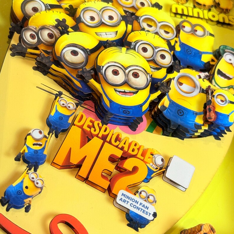 Despicable Me Minions 3D Shadow Box Art, Multilayer 3D Wall Table Art ...