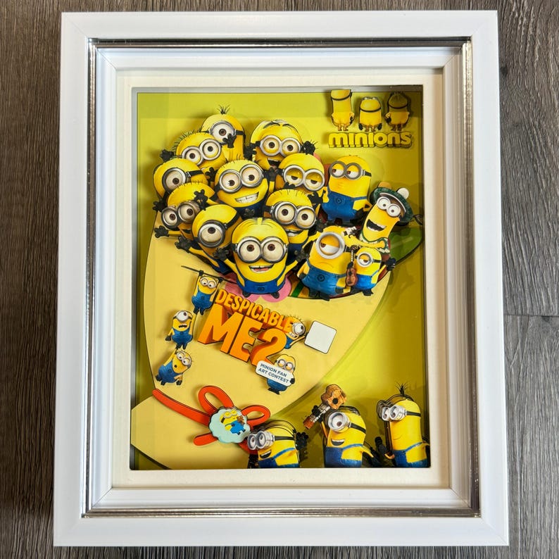 Despicable Me Minions 3D Shadow Box Art, Multilayer 3D Wall Table Art ...